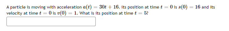 Solved A particle is moving with acceleration a(t) = 30t + | Chegg.com