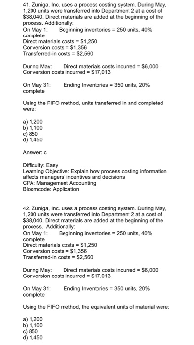 Solved 39. Assume there were 6,000 units in beginning work | Chegg.com