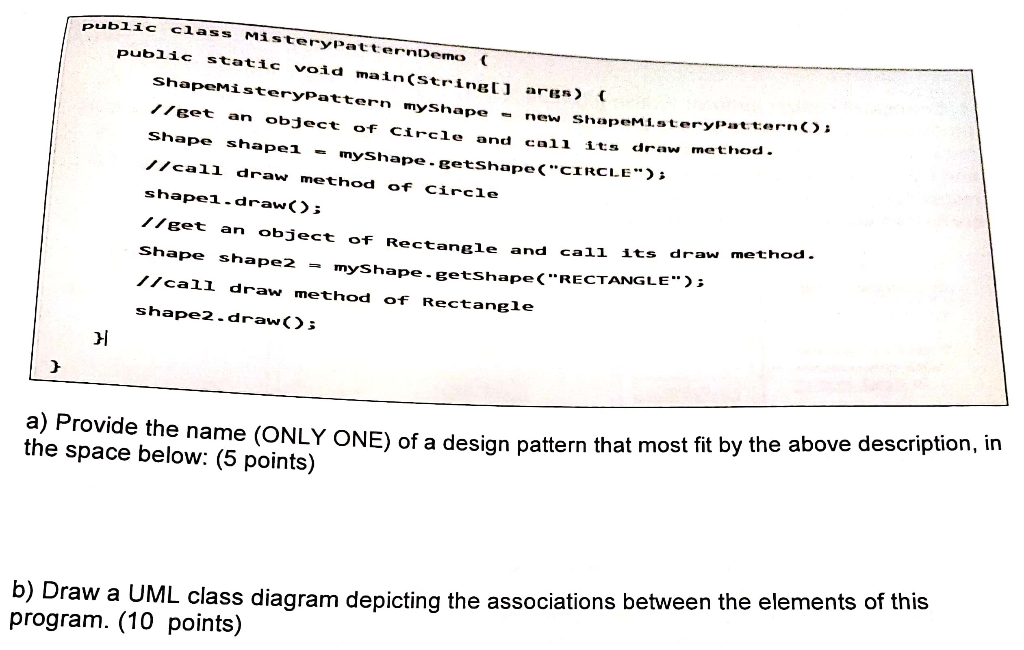 and UML class diagram: This pattern is one of the | Chegg.com