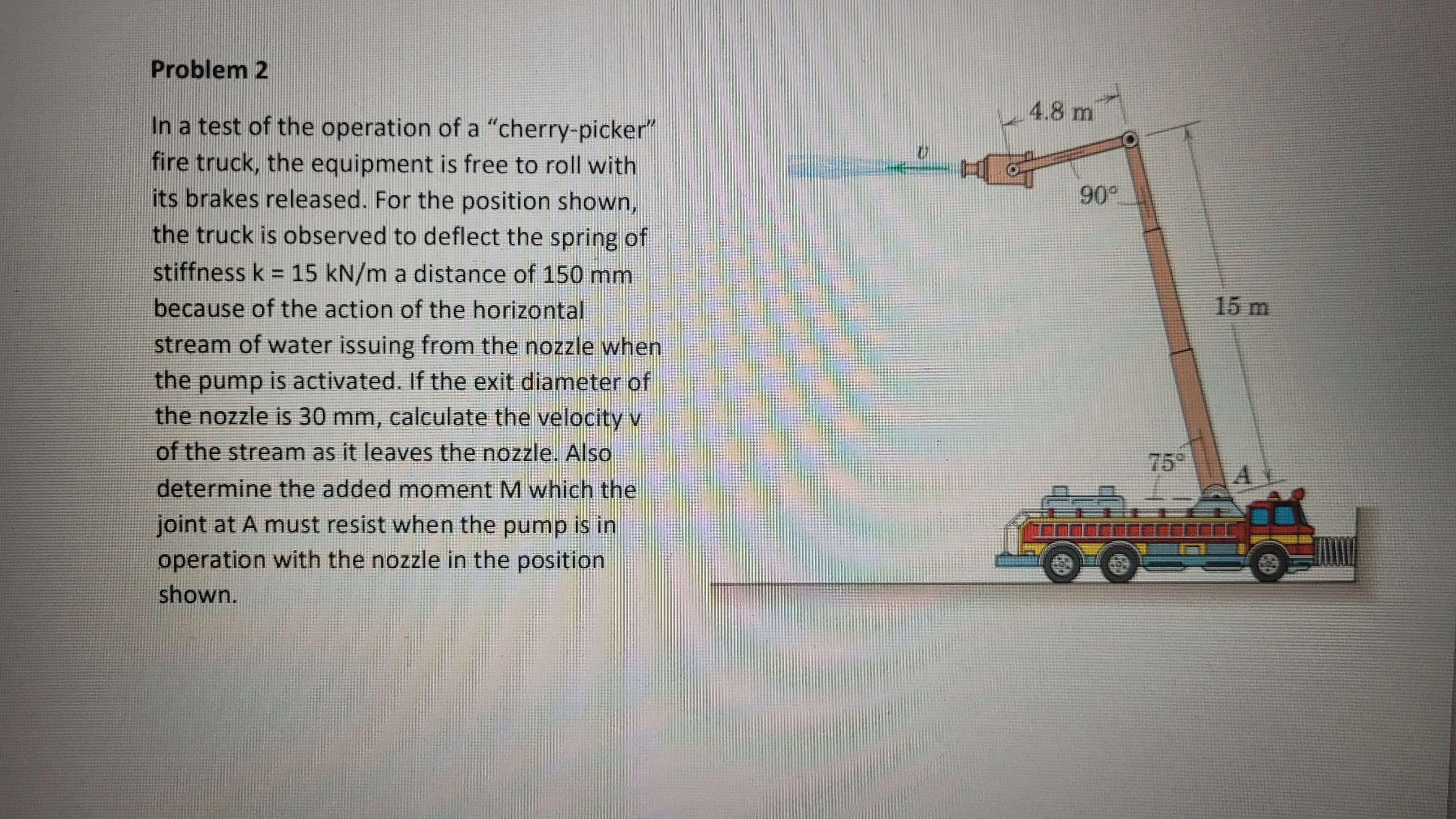 Solved In a test of the operation of a "cherry-picker" fire | Chegg.com