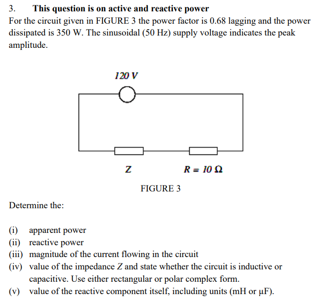 Solved 2. ﻿Find the average and reactive power for each | Chegg.com