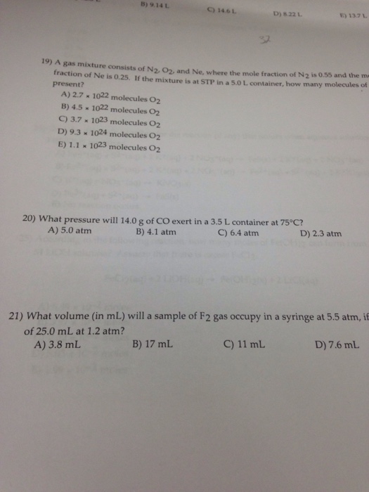 Solved A gas mixture consists of N_2, O_2, and Ne, where the | Chegg.com