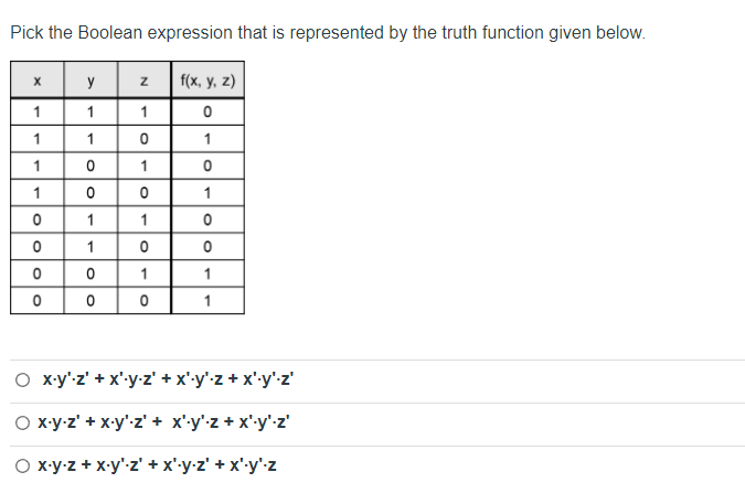 Solved Pick the Boolean expression that is represented by | Chegg.com