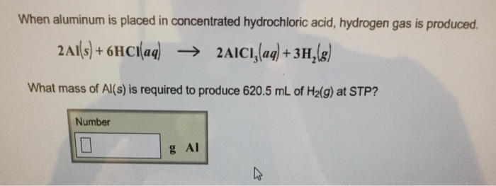 Solved When aluminum is placed in concentrated hydrochloric | Chegg.com