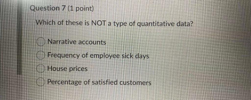 Solved Question 5 (1 point) Which of the following is NOT a | Chegg.com