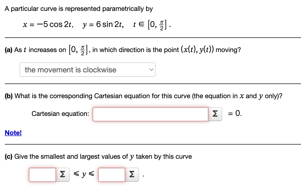 Solved A particular curve is represented parametrically by | Chegg.com