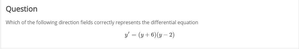 Solved Question Which of the following direction fields | Chegg.com