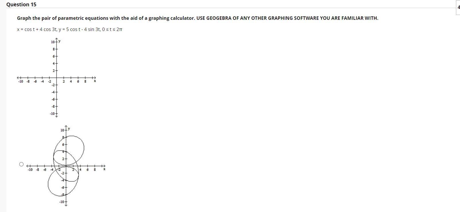 Solved Question 15 Graph the pair of parametric equations | Chegg.com