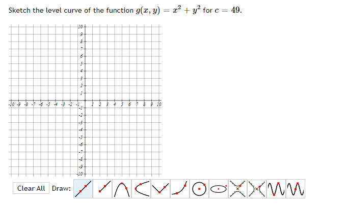 Solved Sketch the level curve of the function g(x,y)=x2+y2 | Chegg.com