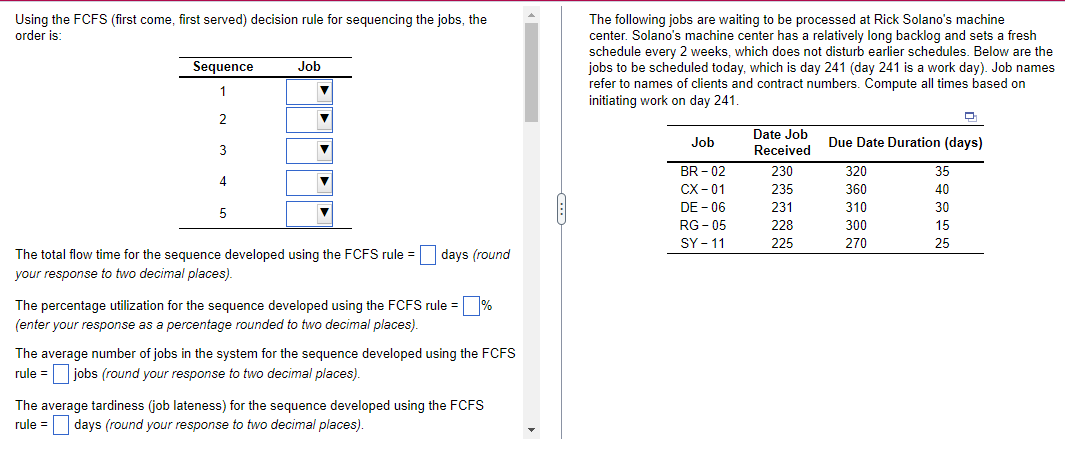 Solved Using the FCFS (first come, first served) decision | Chegg.com