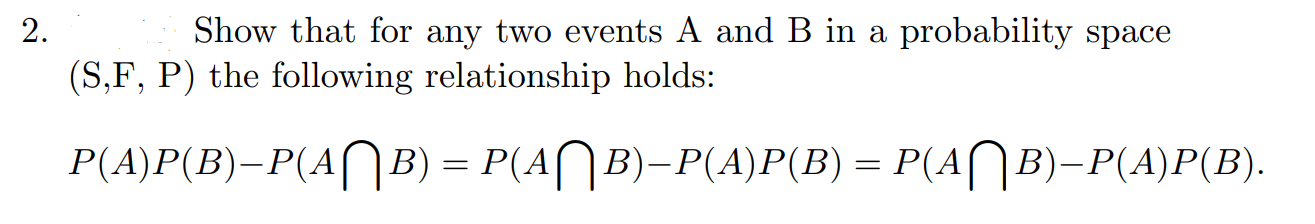 Solved Show that for any two events A and B in a probability | Chegg.com