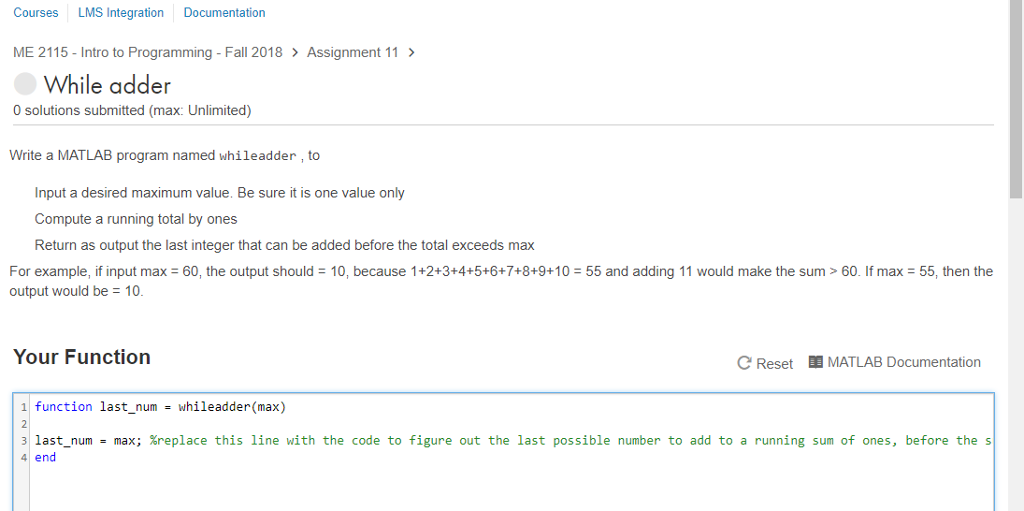 Solved Courses LMS Integration Documentation ME 2115-Intro | Chegg.com