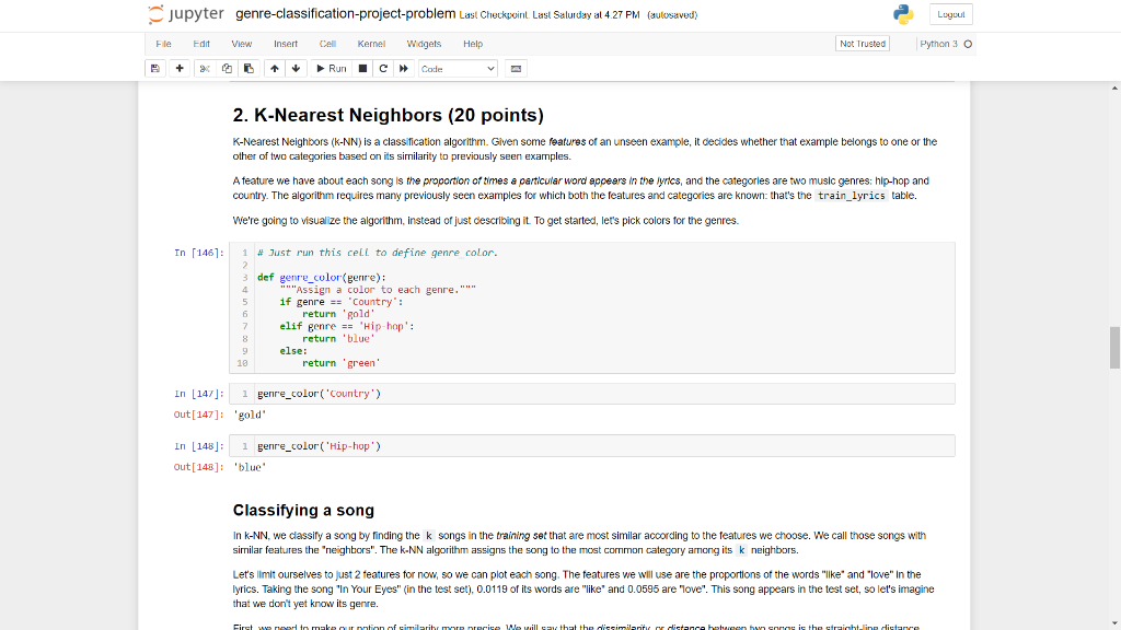 Solved jupyter genre-classification-project-problem Last | Chegg.com
