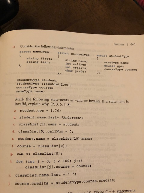 Solved Exercises 645 Consider The Following Statements