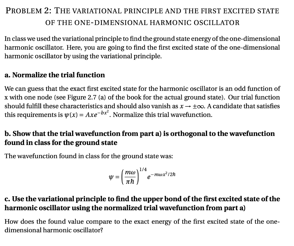 Solved Problem 2 The Variational Principle And The First