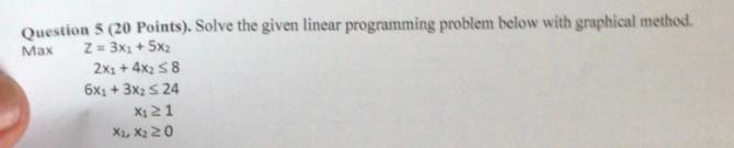 Solved Question 5 (20 Points). Solve the given linear | Chegg.com