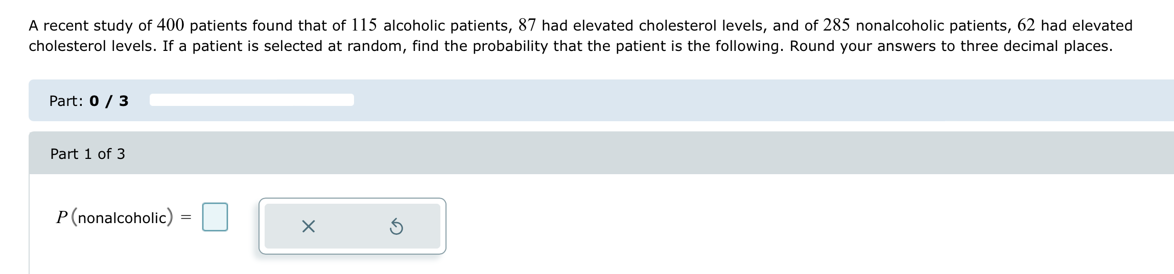 Solved A recent study of 400 ﻿patients found that of 115 | Chegg.com