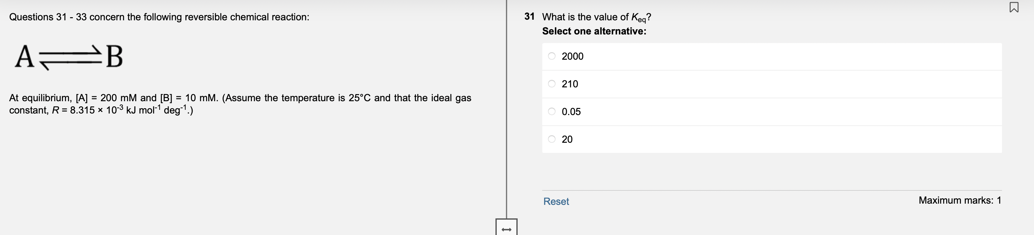 Solved Questions 31−33 concern the following reversible | Chegg.com