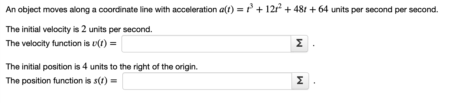 Solved An Object Moves Along A Coordinate Line With