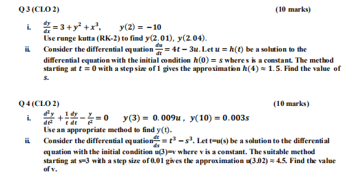Solved Q3 Clo2 10 Marks I 3 Y2 X Y2 10 Use 