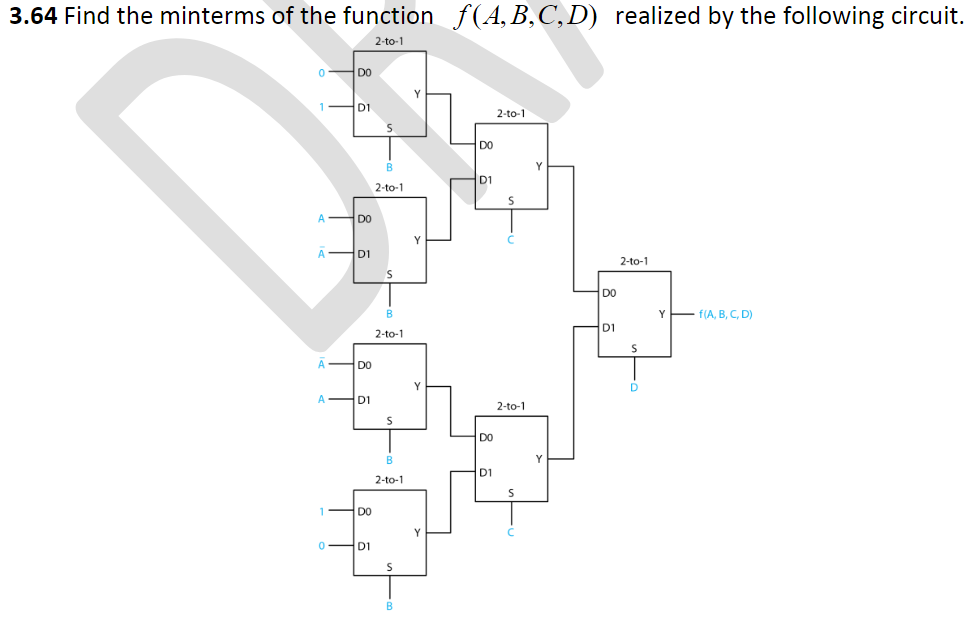 Solved 3.64 Find the minterms of the function f(A.B.C.D) | Chegg.com