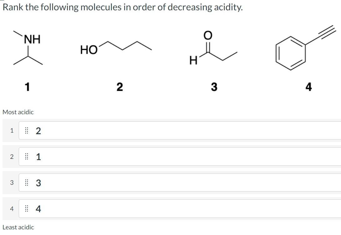 Solved Rank the following molecules in order of decreasing | Chegg.com