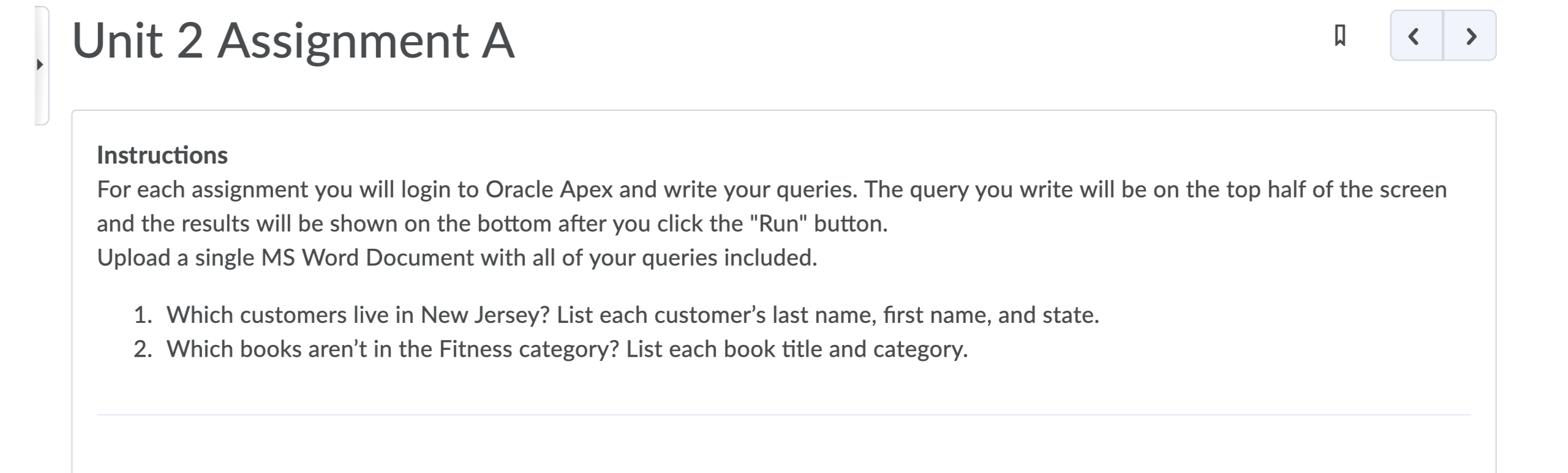 Unit 2 Assignment A Instructions For each assignment | Chegg.com