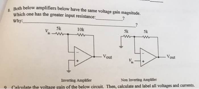 Solved Both below amplifiers below have the same voltage | Chegg.com