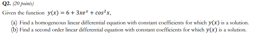 Solved Q2. (20 ﻿points)Given the function | Chegg.com