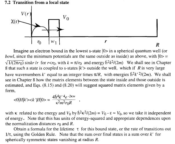 7.2 Transition from a local state Imagine an electron | Chegg.com