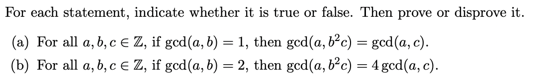 Solved For each statement, indicate whether it is true or | Chegg.com