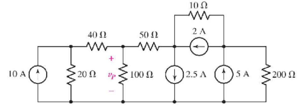 In the circuit shown, use node analysis to find the | Chegg.com