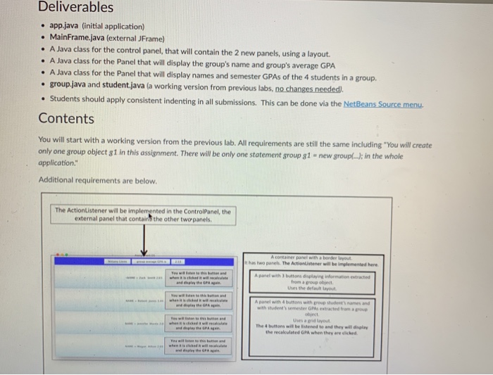 Solved Deliverables . app.java (initial application) | Chegg.com