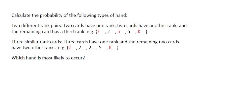 Solved Calculate the probability of the following types of | Chegg.com