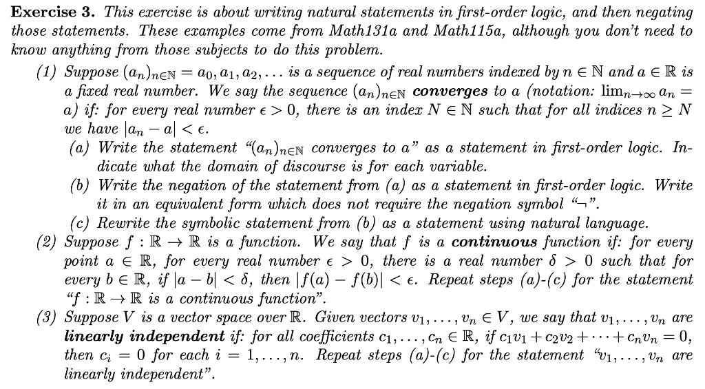 Solved Exercise 3. This exercise is about writing natural | Chegg.com