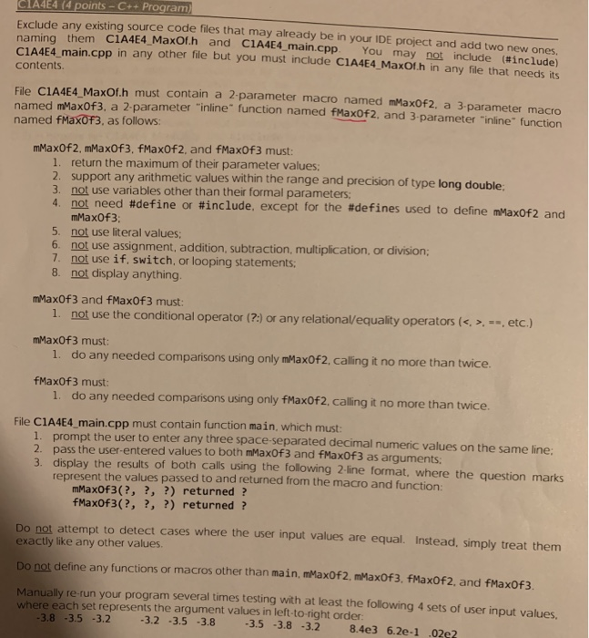 Solved Cİa4e4 4 Points C Program Exclude Any Existing