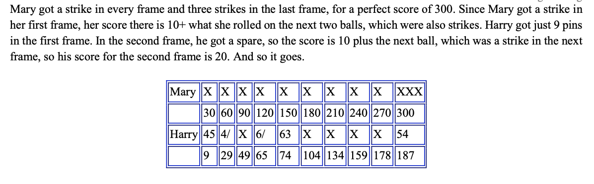 Solved Bowling A game consists of ten frames. In each of the | Chegg.com
