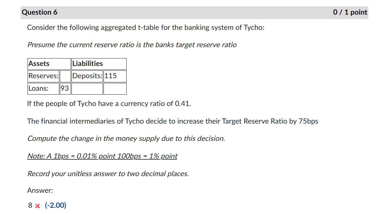 Solved Question 601 pointConsider the following aggregated | Chegg.com Solved Question 601 pointConsider the following aggregated | Chegg.com