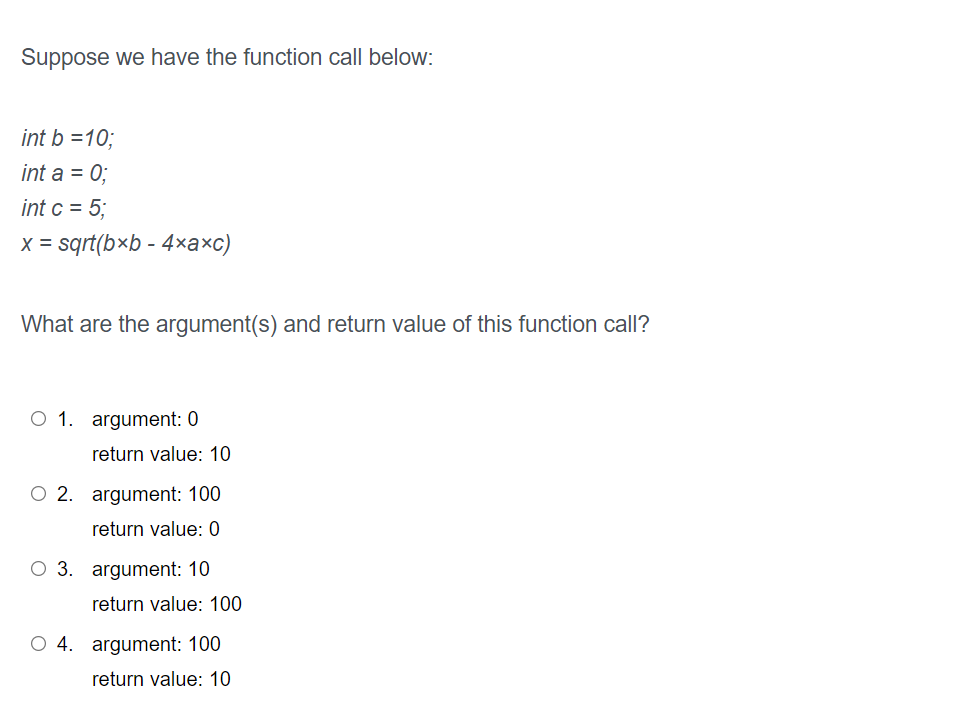 Solved Suppose we have the function call below: int b | Chegg.com