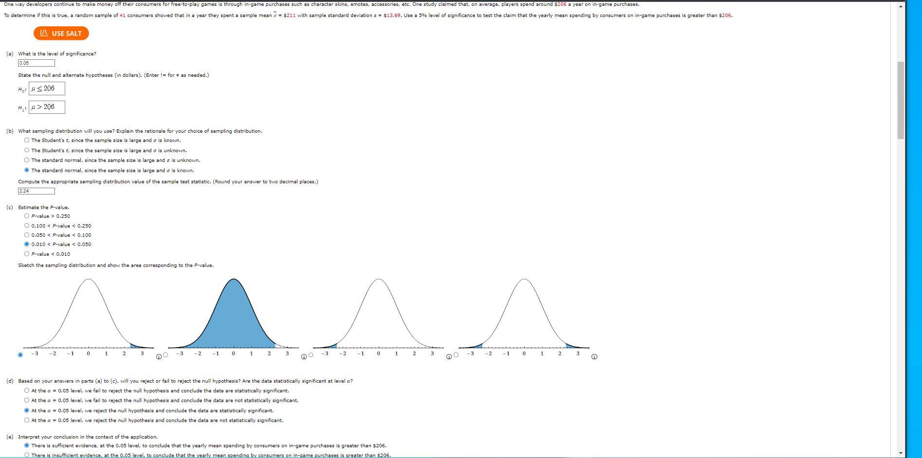 Solved (a) What is the level of significance? 0.05 State the | Chegg.com