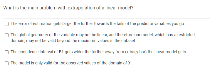 Solved What is the main problem with extrapolation of a | Chegg.com