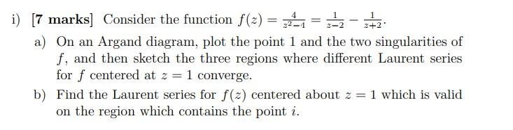 Solved i) [7 marks] Consider the function | Chegg.com