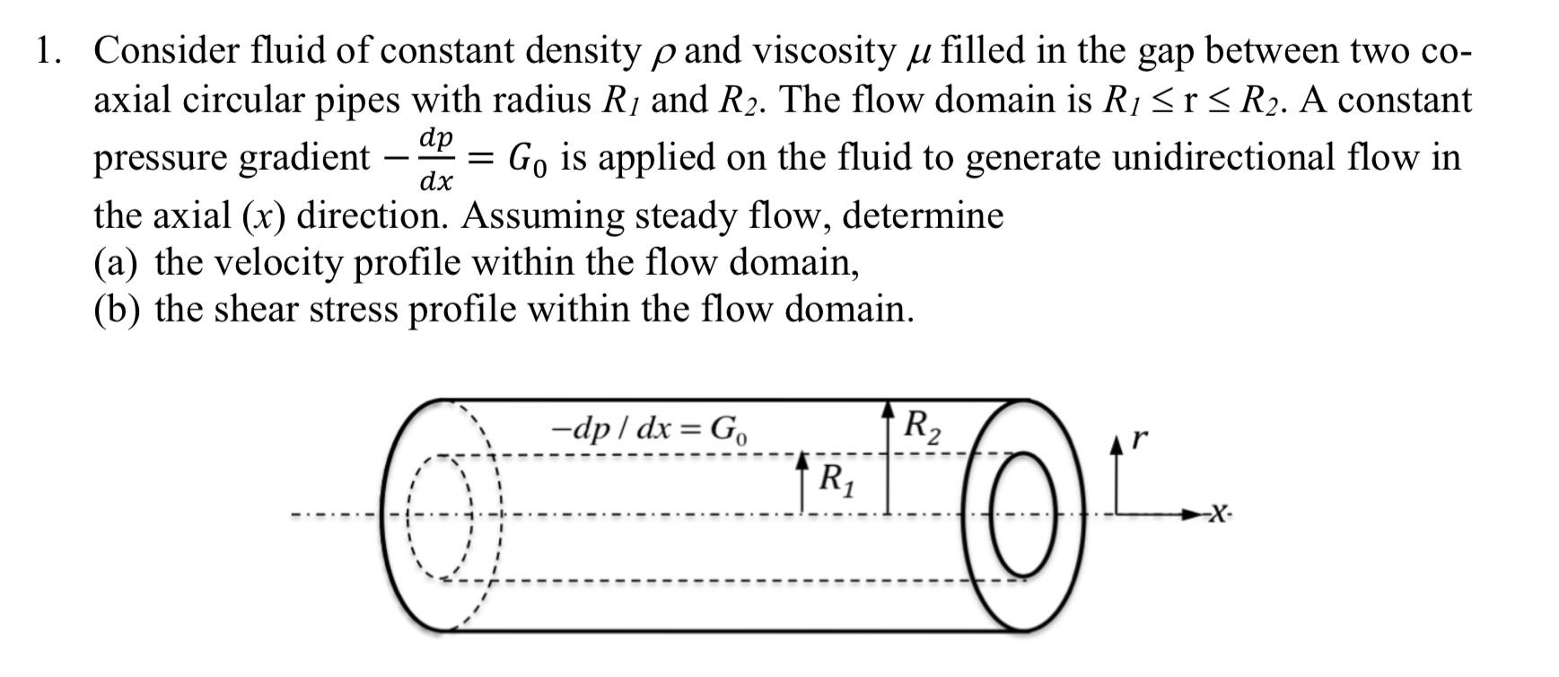 Solved dp 1. Consider fluid of constant density p and | Chegg.com