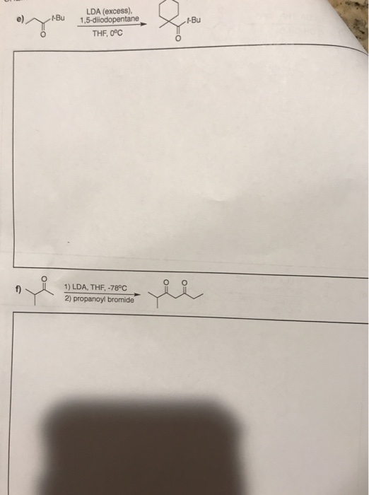 Solved LDA (excess), 1,5-diíodopentane e)/ /?Bu -Bu THF, O°C | Chegg.com