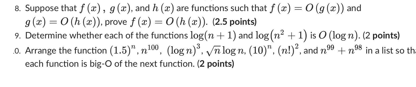 Solved 8. Suppose that f(x),g(x), and h(x) are functions | Chegg.com