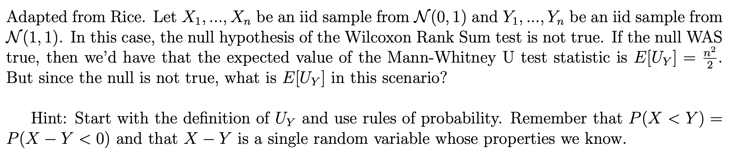 Solved Adapted from Rice. Let X1,…,Xn be an iid sample from | Chegg.com
