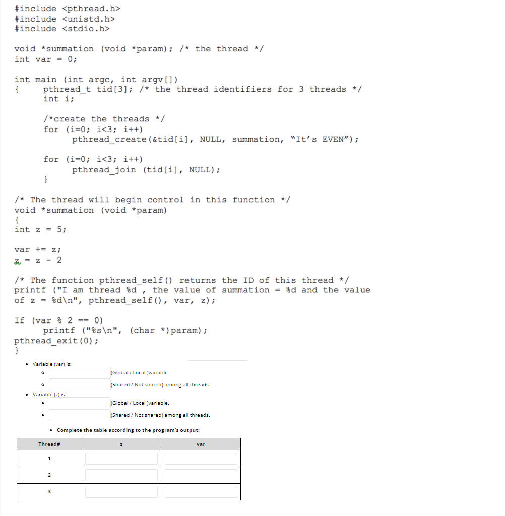 Solved #include #include #include void *summation (void | Chegg.com
