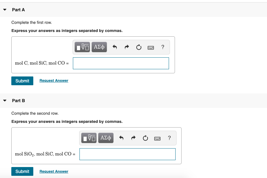 Solved Consider the following equation: SiO2(8) + 3 C(s) + | Chegg.com