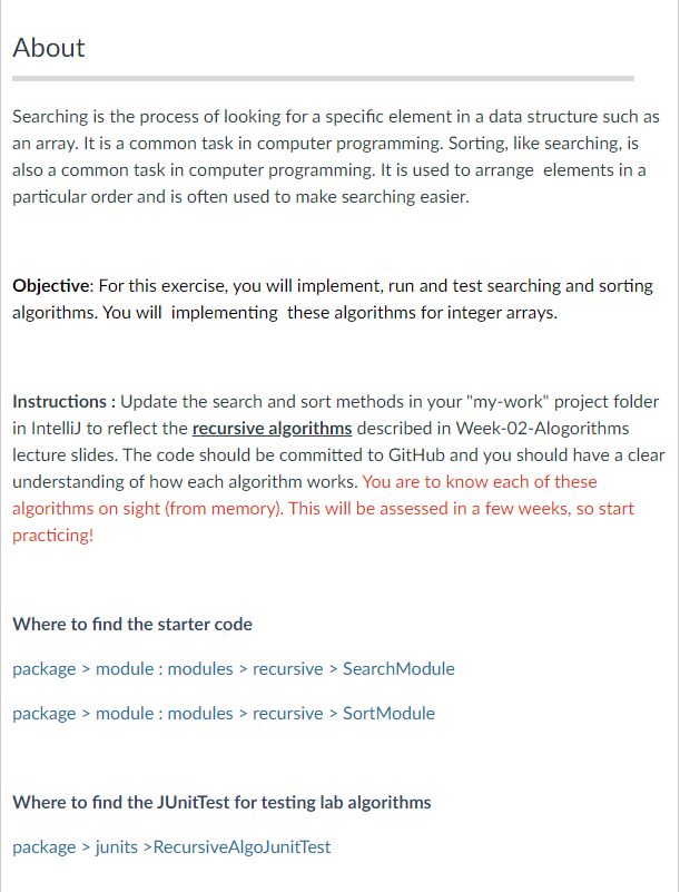 Solved Searching is the process of looking for a specific | Chegg.com