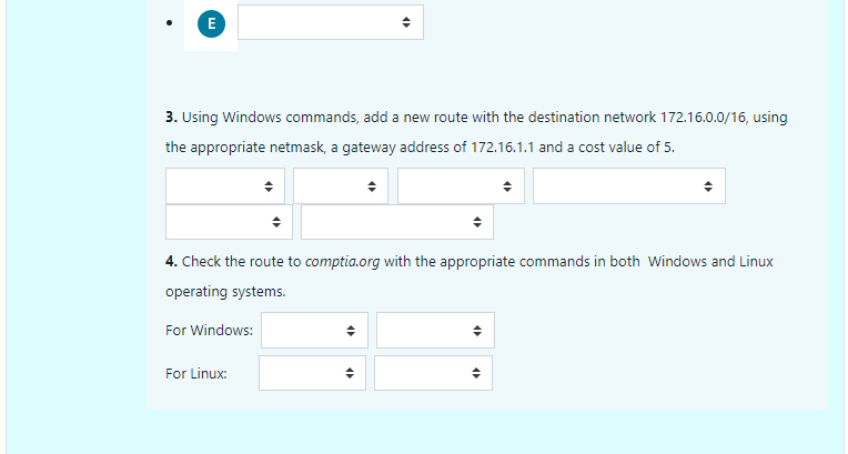 Solved 2 Analyze The Routing Table And Identify Each Of The